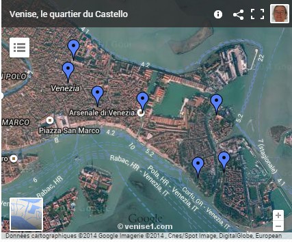 Carte du Castello à Venise